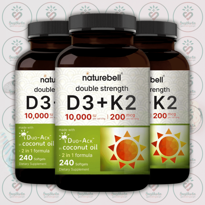 NatureBell Vitamin D3 - 5,000 IU + K2 - 100 Mcg - 240 Softgels In ...